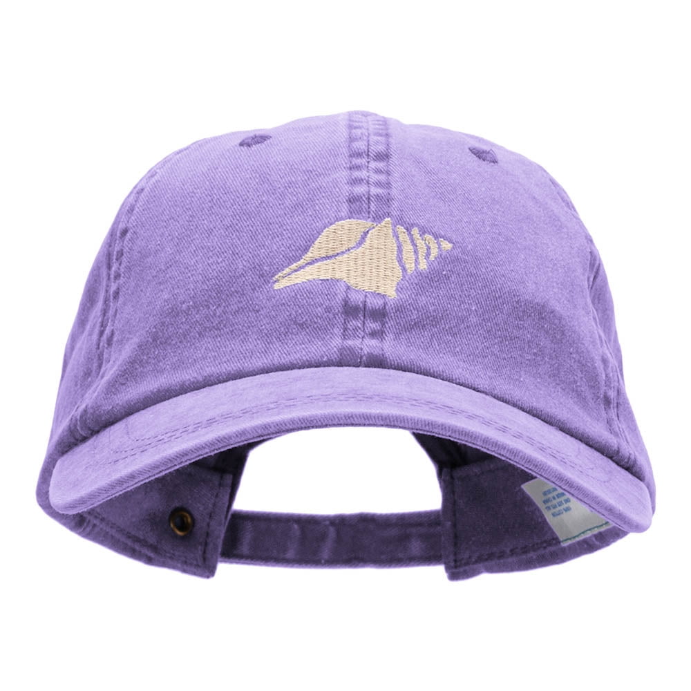 Conch Shell Embroidered Pigment Dyed Wash Caps - Purple OSFM - Walmart.com