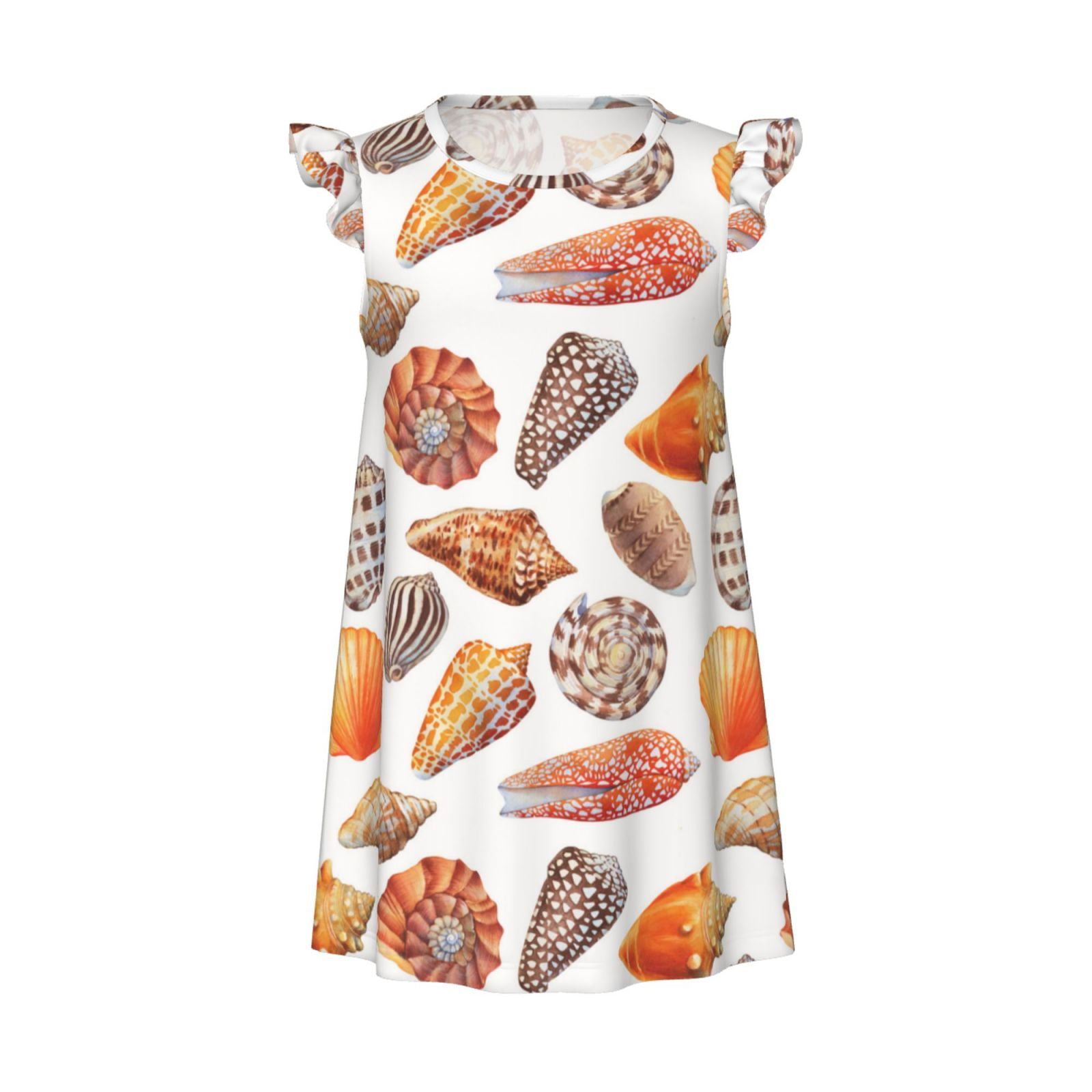 Conch Shell No.J914 Girls Nightgowns, Flutter Sleeve Pajamas Nightdress ...