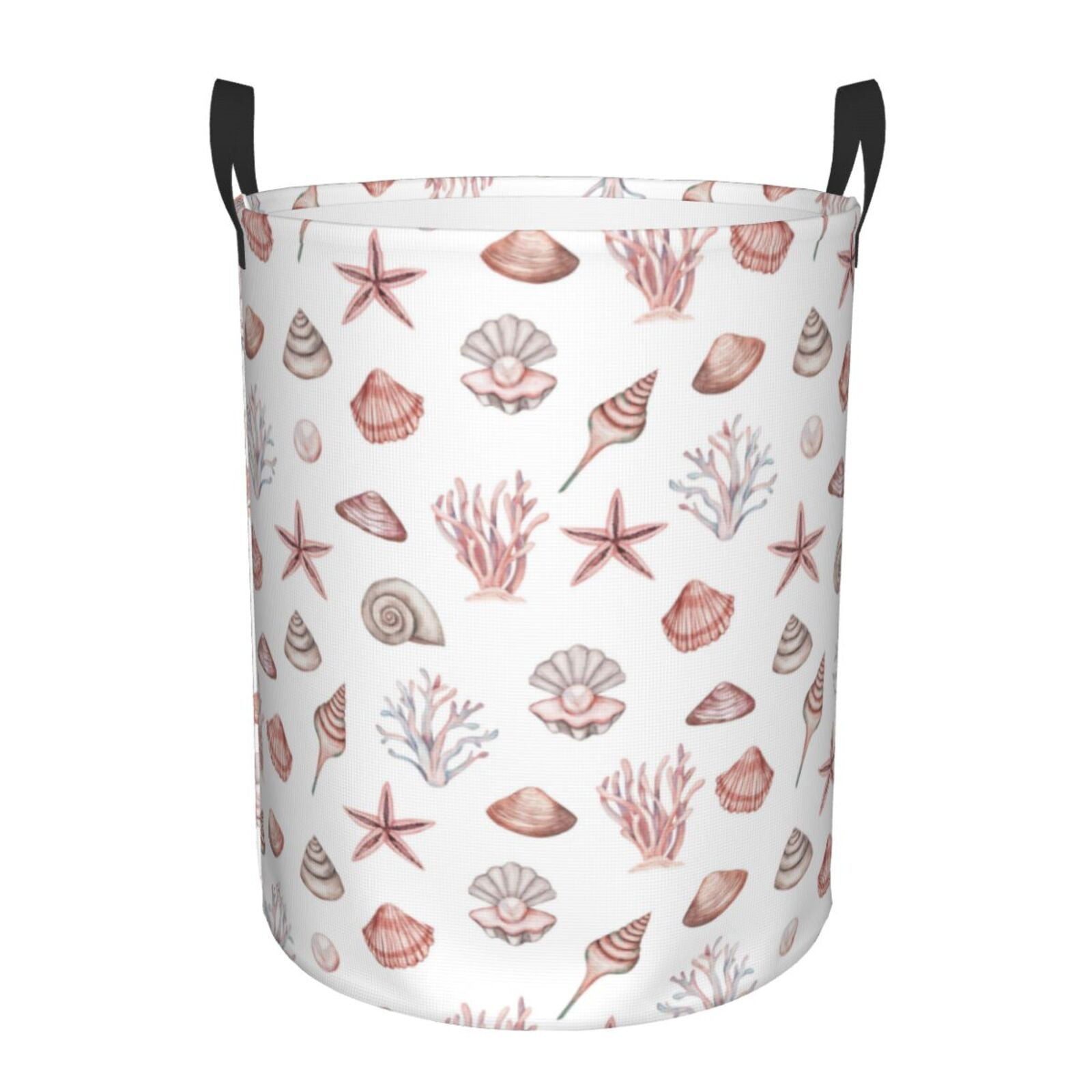 Conch Shell No.J933 Round Laundry Basket, Laundry Hamper with Handle ...
