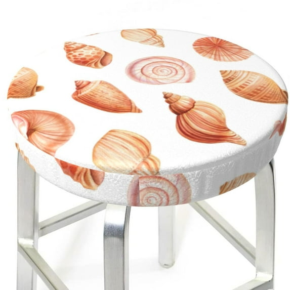 Conch Shell No.J936 Bar Stool Covers - Stretch Round Seat Covers with ...