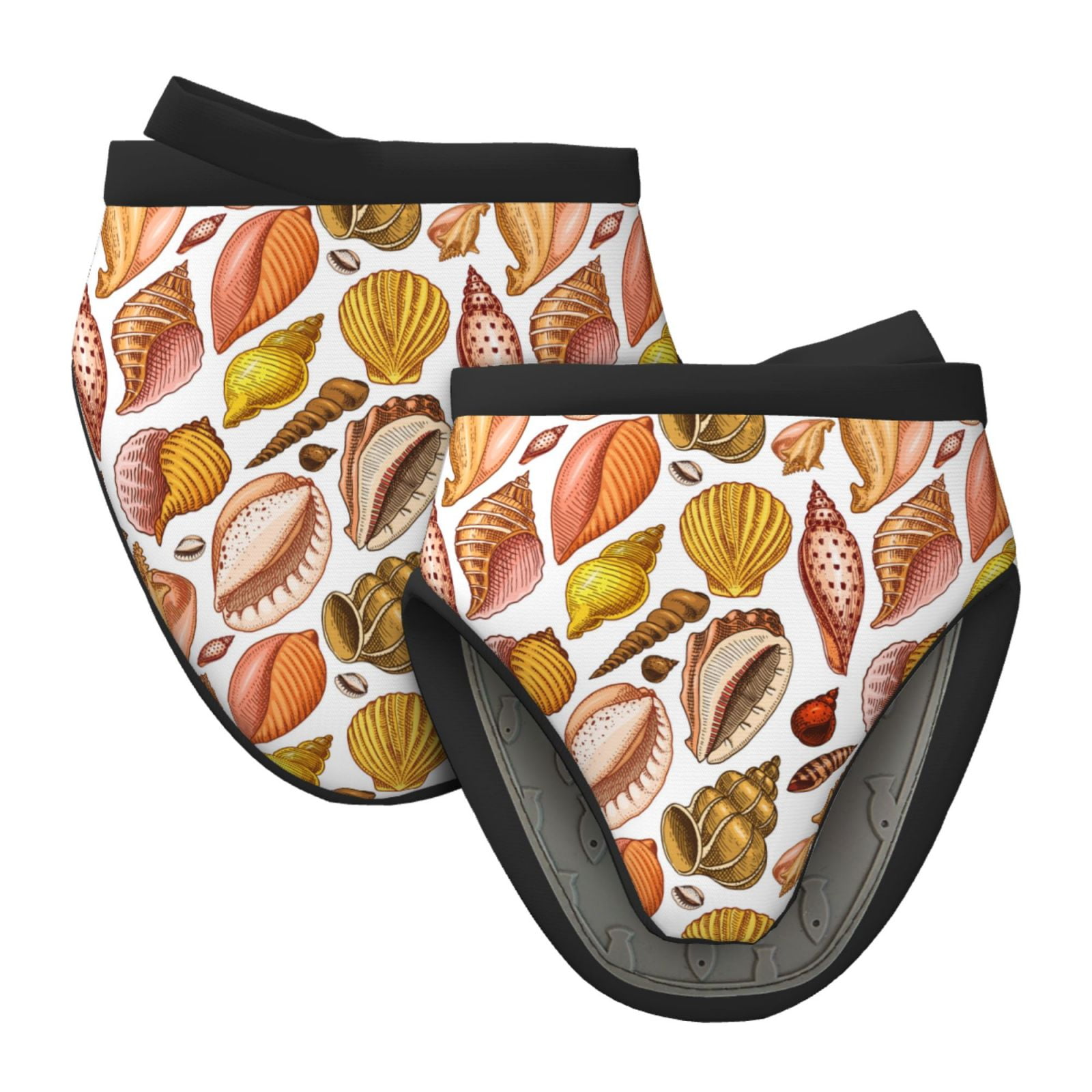 Conch Shells Print No.9021 Oven Mitts Heat Resistant - Soft Lining ...