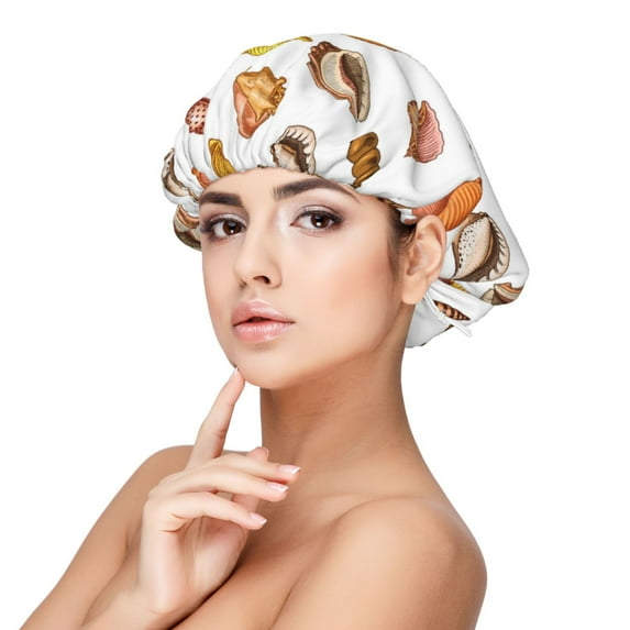 Conch Shells Print No.9025 Silk Bonnet for Sleeping Women Men ...
