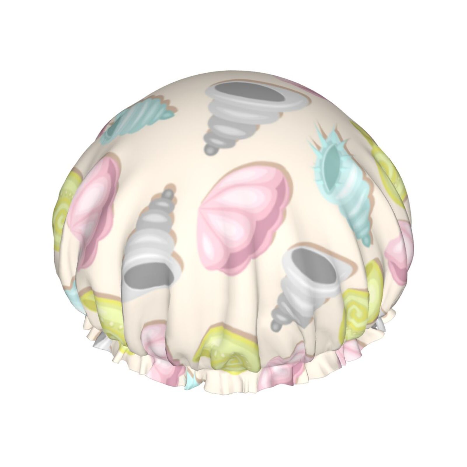 Conch Shells Print No.9038 Shower Cap, Double Layers Shower Cap ...