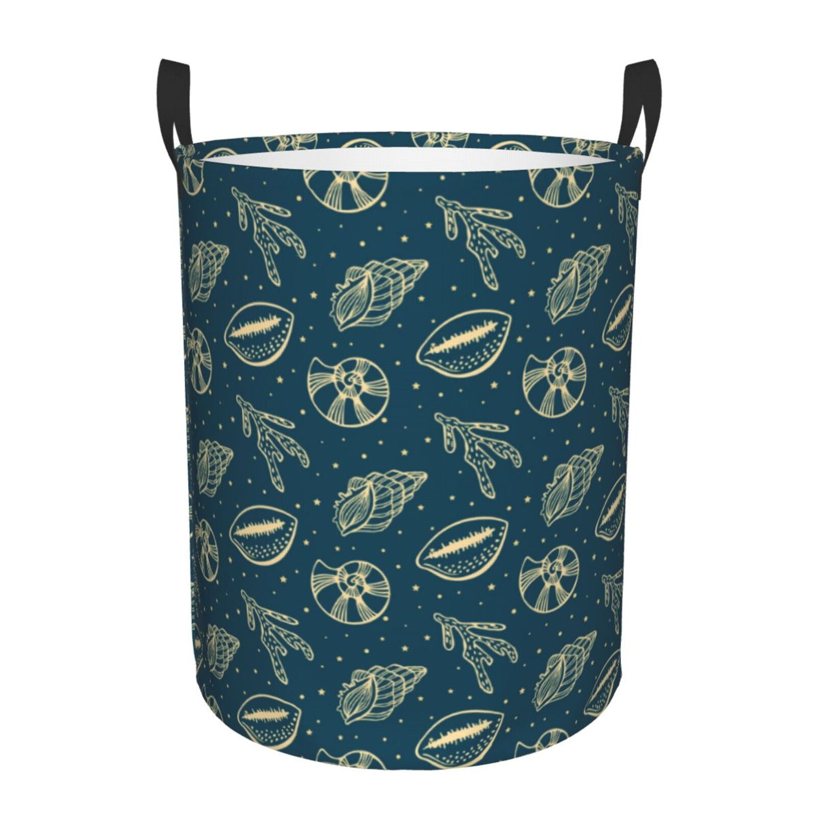 Conch Shells Print No.9064 Laundry Basket, Laundry Hamper Waterproof ...