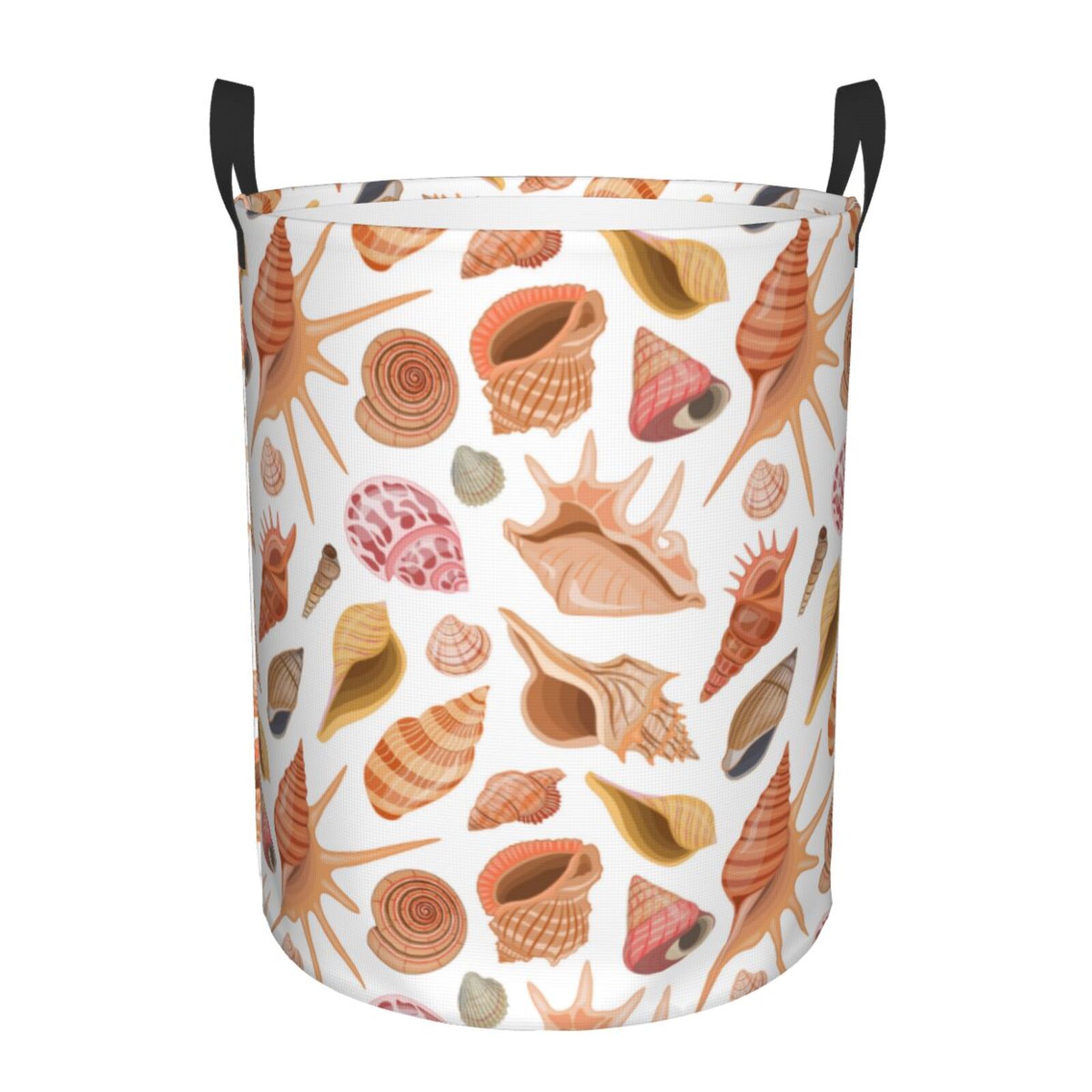 Conch Shells Print No.9070 Laundry Basket, Laundry Hamper Waterproof ...