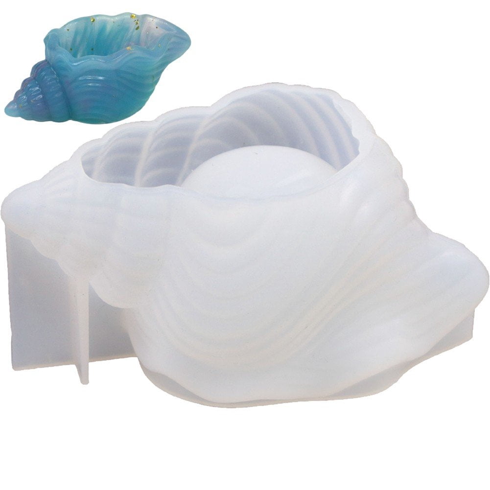 Conch Silicone Mold Sea Shell Secented Jar Mold Concrete Gypsum Resin ...