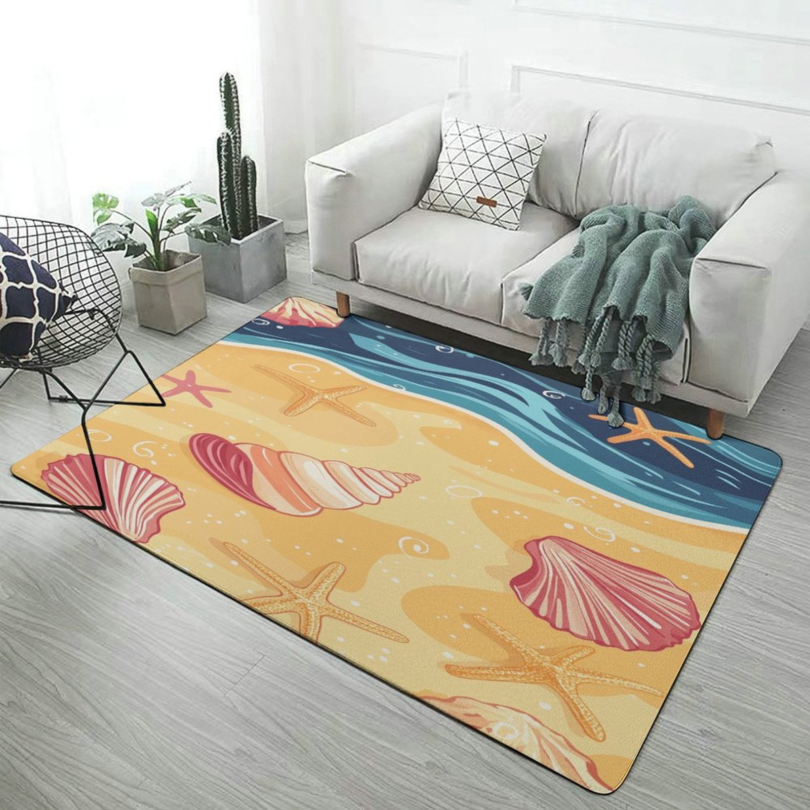 Conch Starfish Shell (10) Carpet Rug for Home Living Room Bedroom Sofa ...