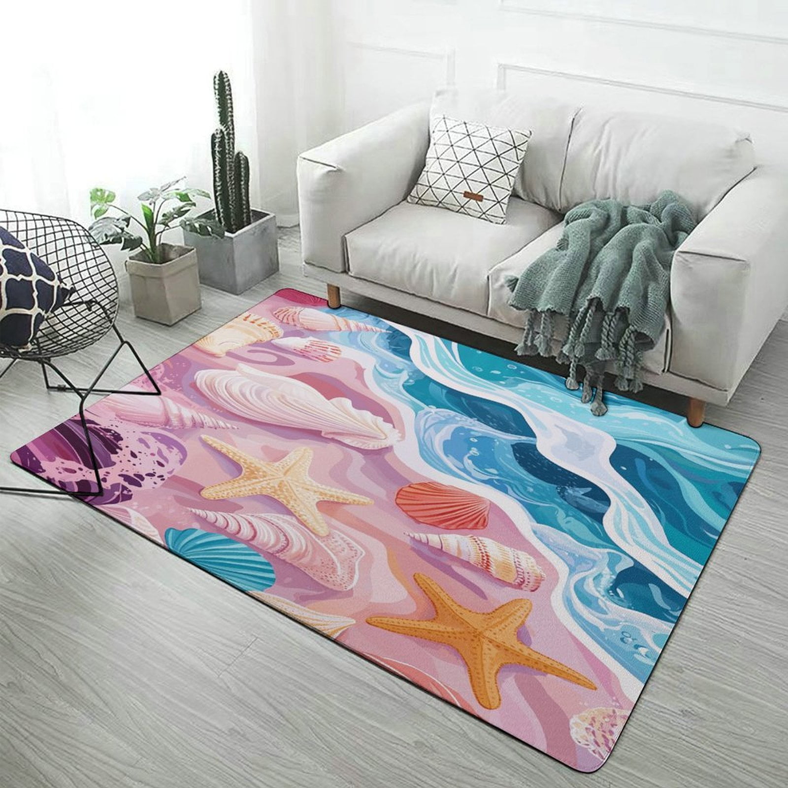 Conch Starfish Shell (15) Area Rugs Carpet Suitable for Living Room ...