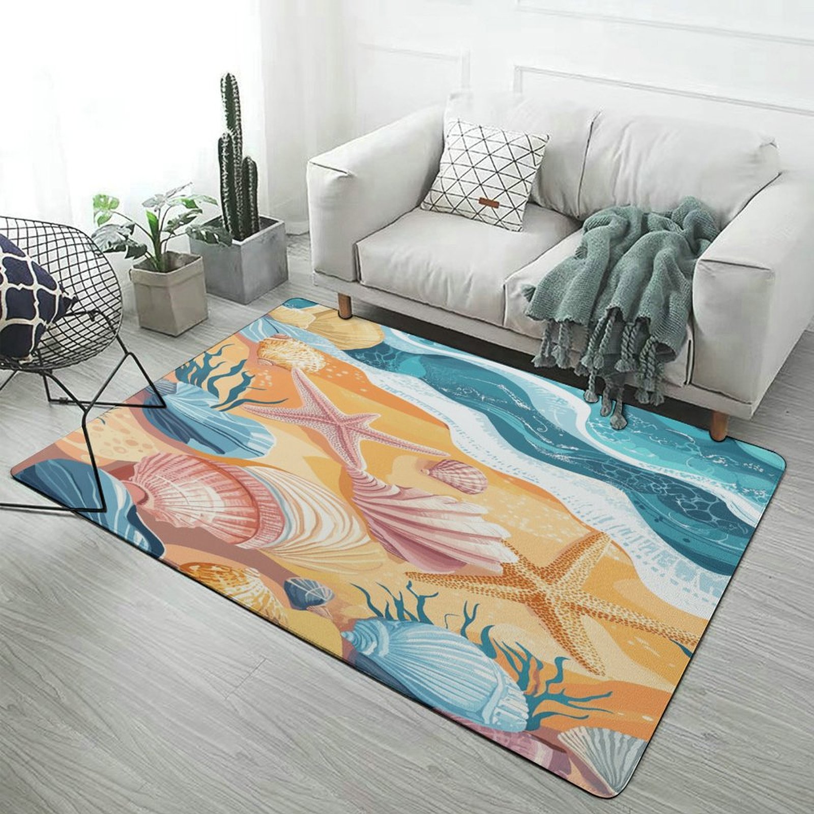 Conch Starfish Shell (17) Area Rugs Carpet Suitable for Living Room ...