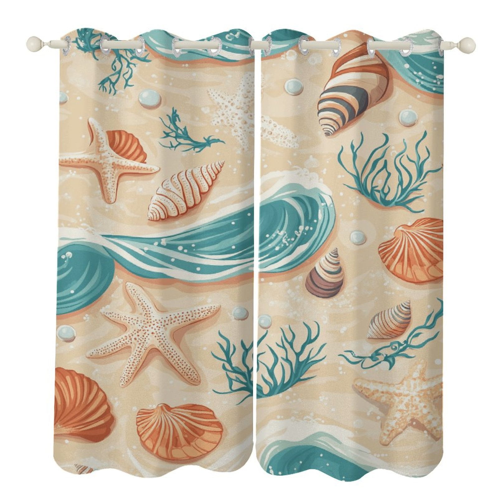 Conch Starfish Shell (18) Curtains Aesthetic Envrionmental Friendly ...