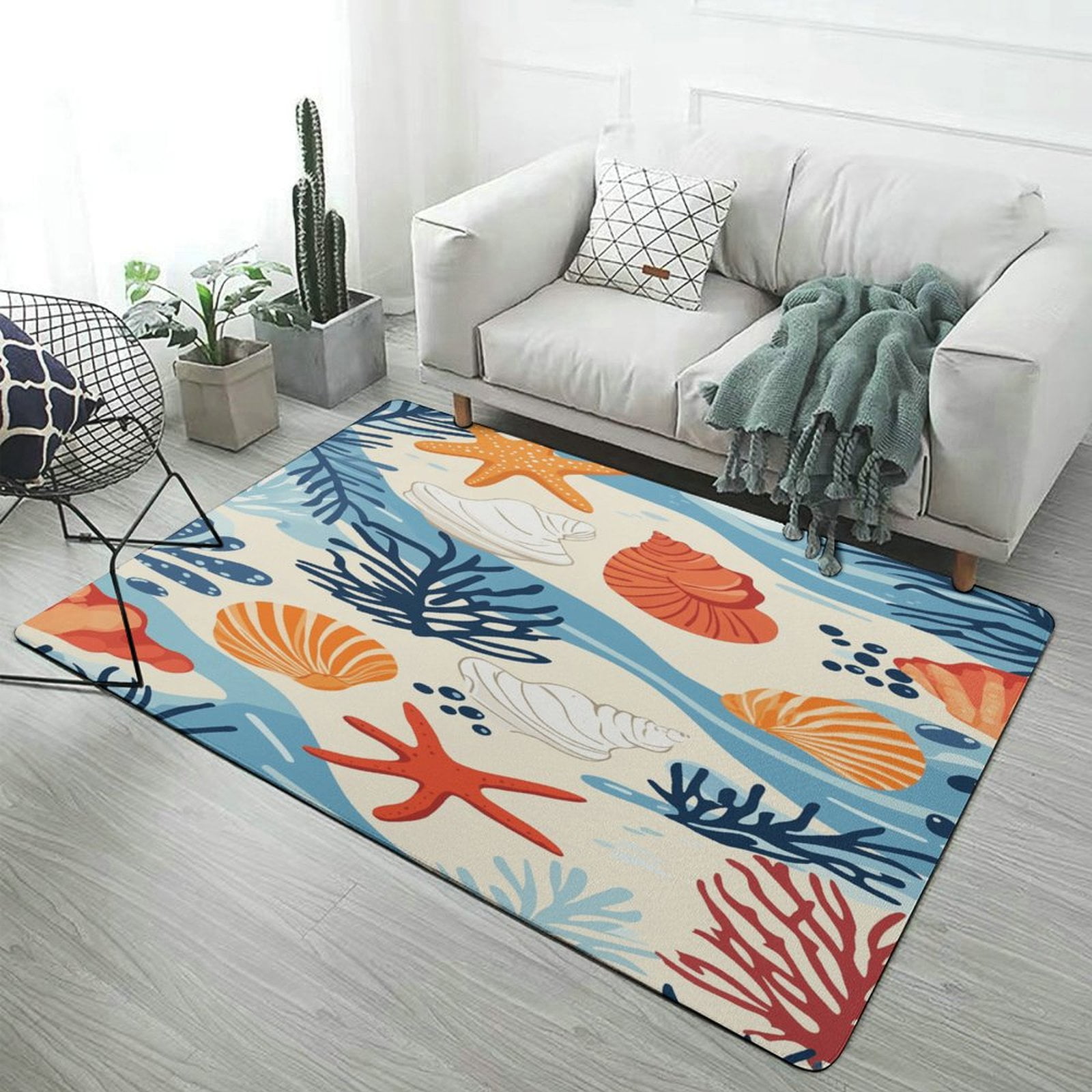 Conch Starfish Shell (22) Area Rugs Carpet Suitable for Living Room ...