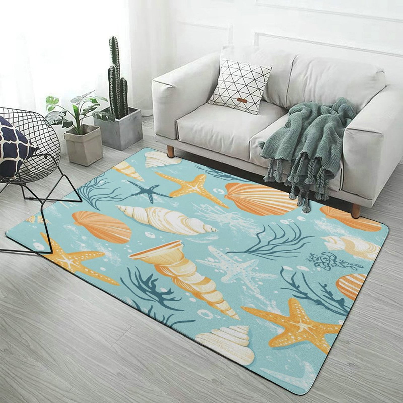 Conch Starfish Shell (38) Carpet Rug for Home Living Room Bedroom Sofa ...