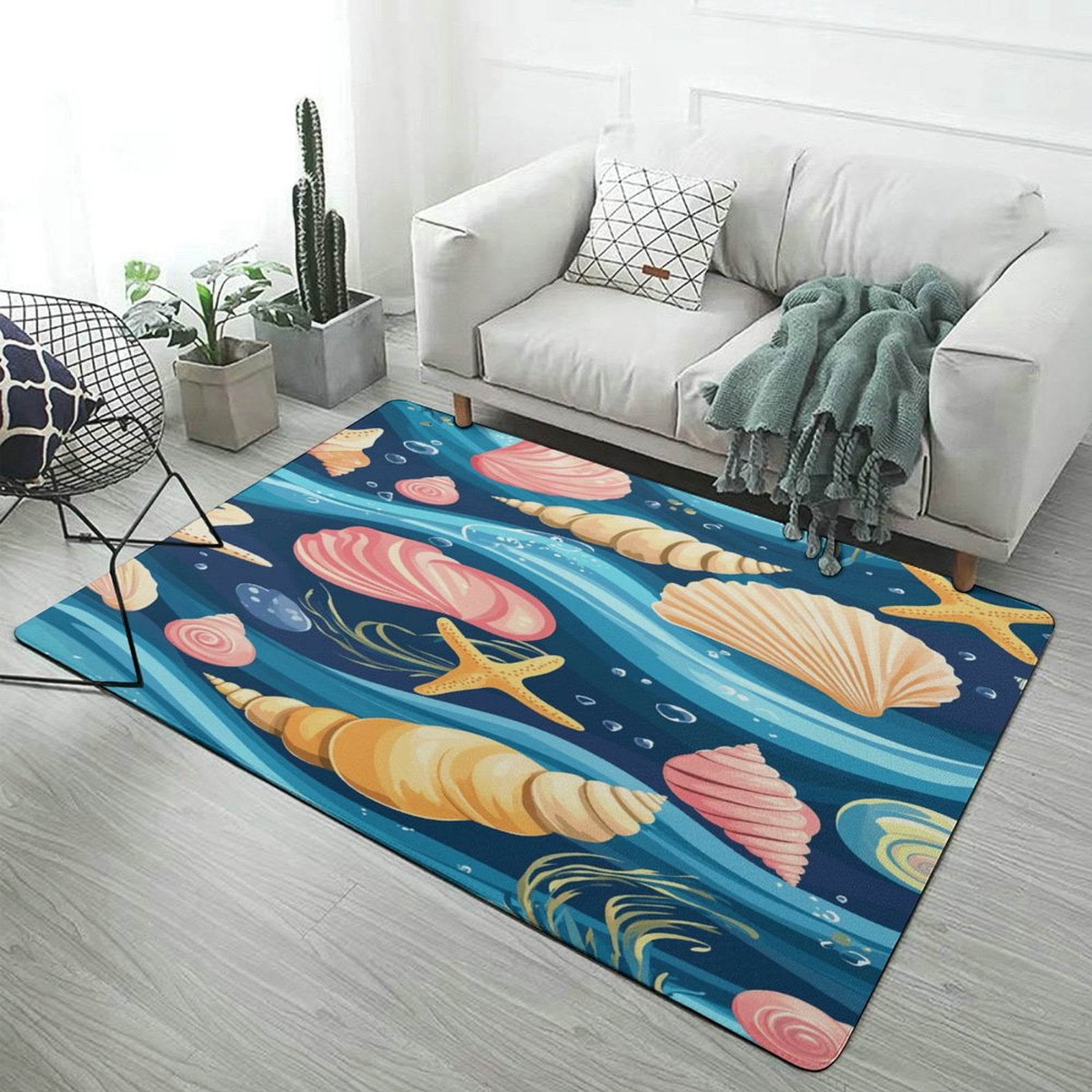 Conch Starfish Shell (6) Area Rugs Carpet Suitable for Living Room ...