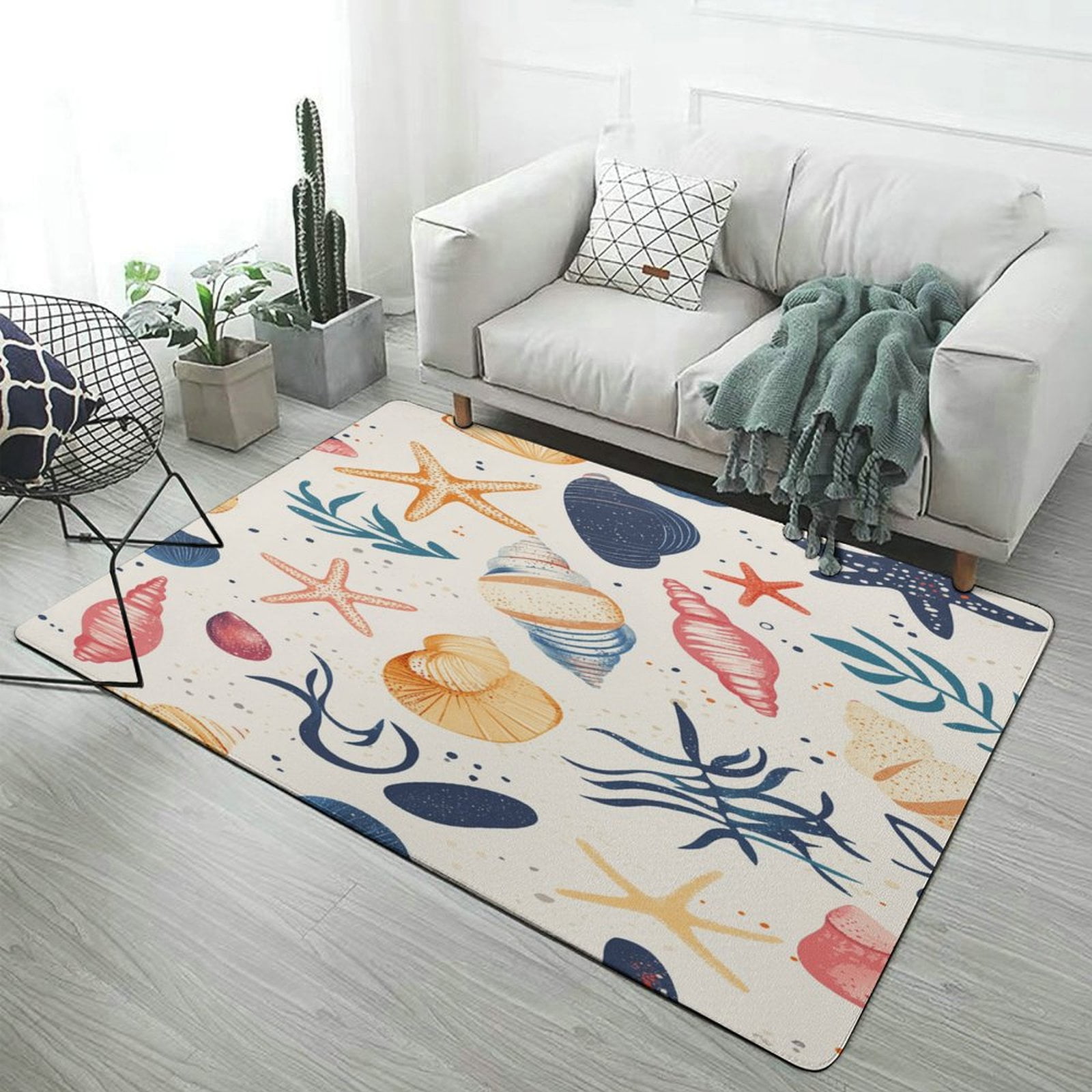 Conch Starfish Shell (64) Carpet Rug for Home Living Room Bedroom Sofa ...