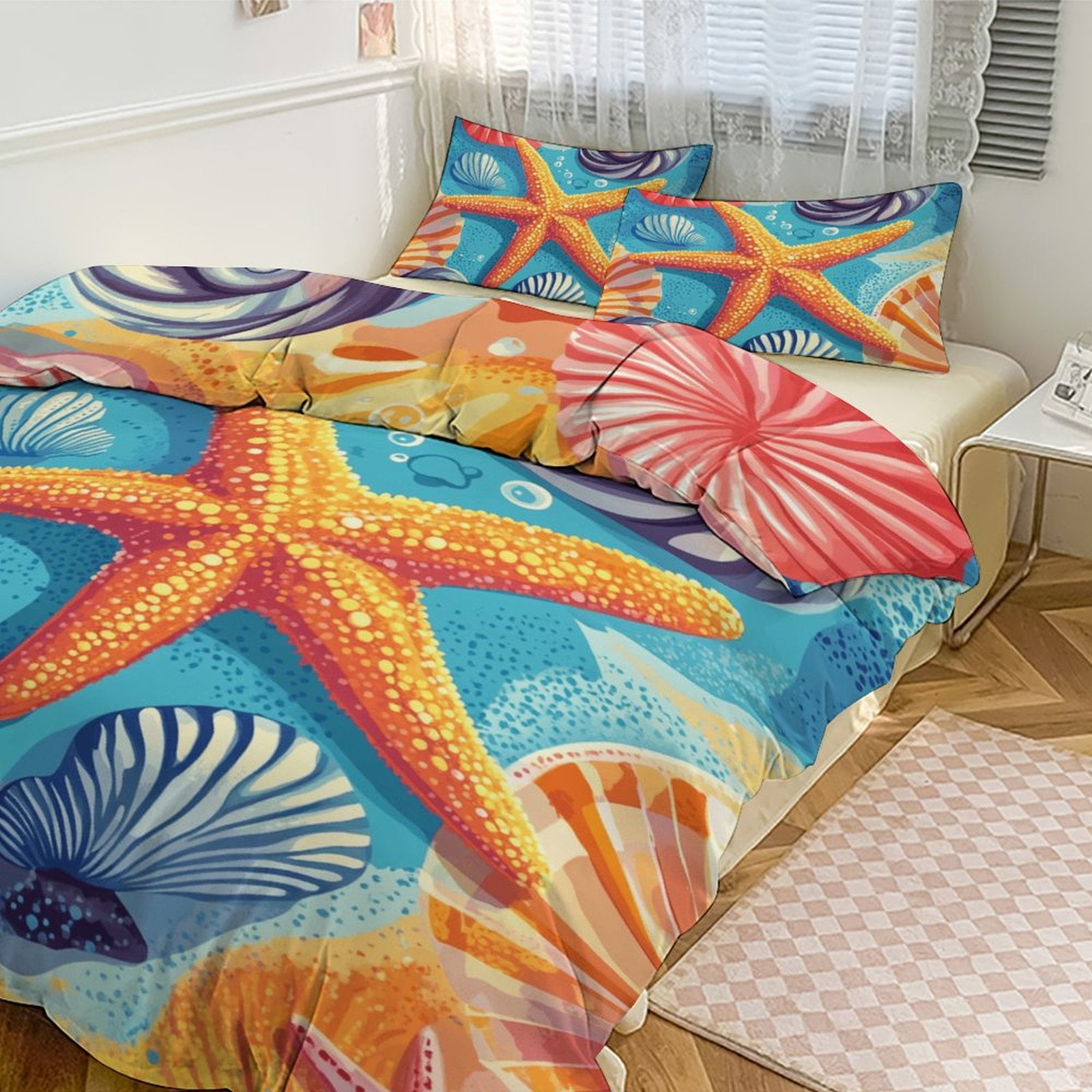 Conch Starfish Shell (70) Duvet Cover Set Bedding Set Polyester Quilt ...