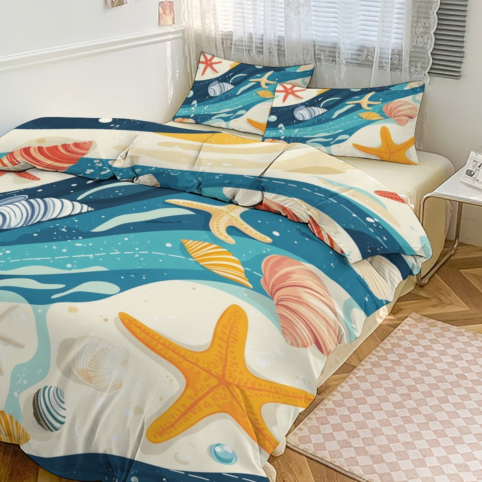 Conch Starfish Shell (8) 3D Duvet Cover Set Quilt Cover Theme of Kid ...