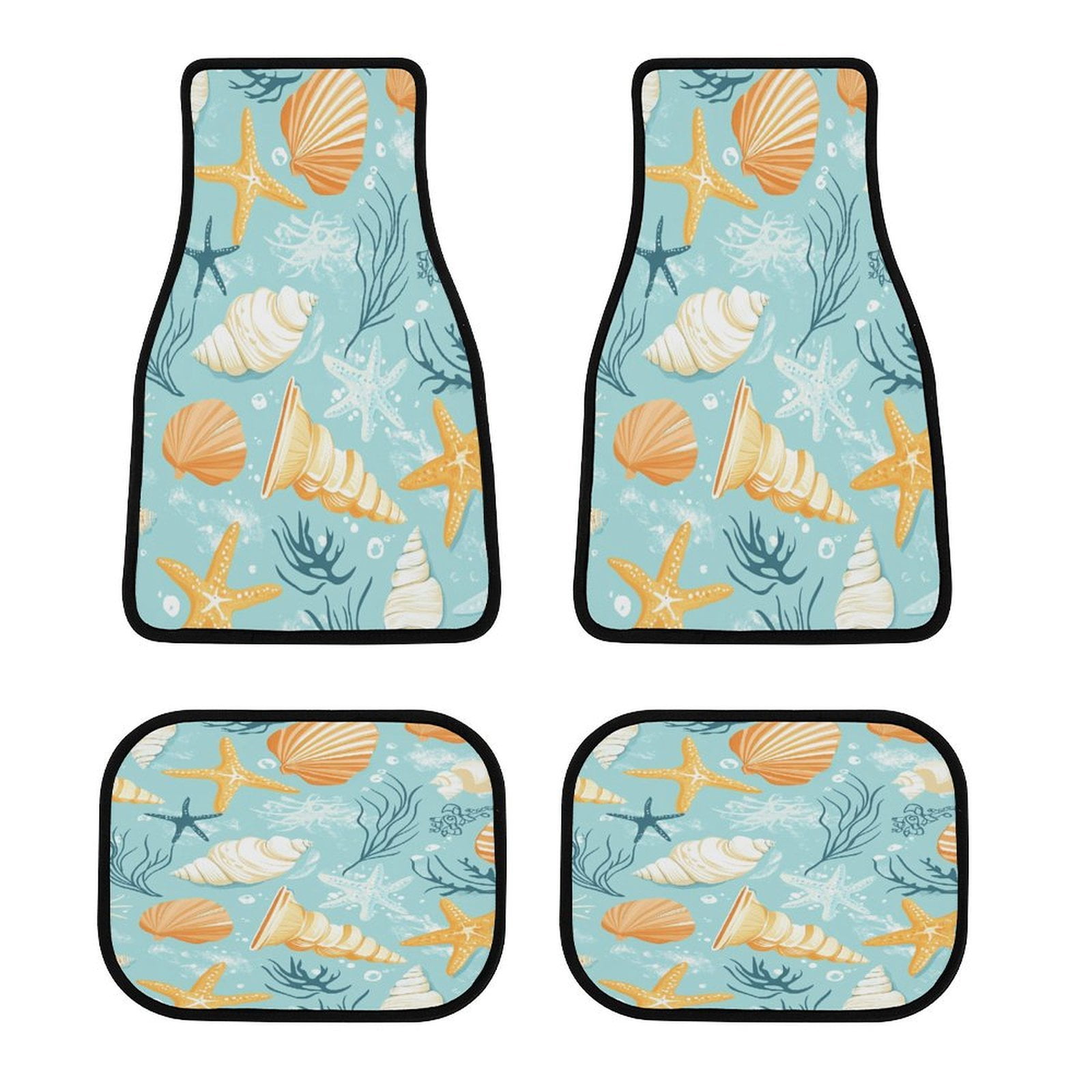 Conch Starfish Shell Floor Mats for Cars All Weather , Anti-Slip Rubber ...