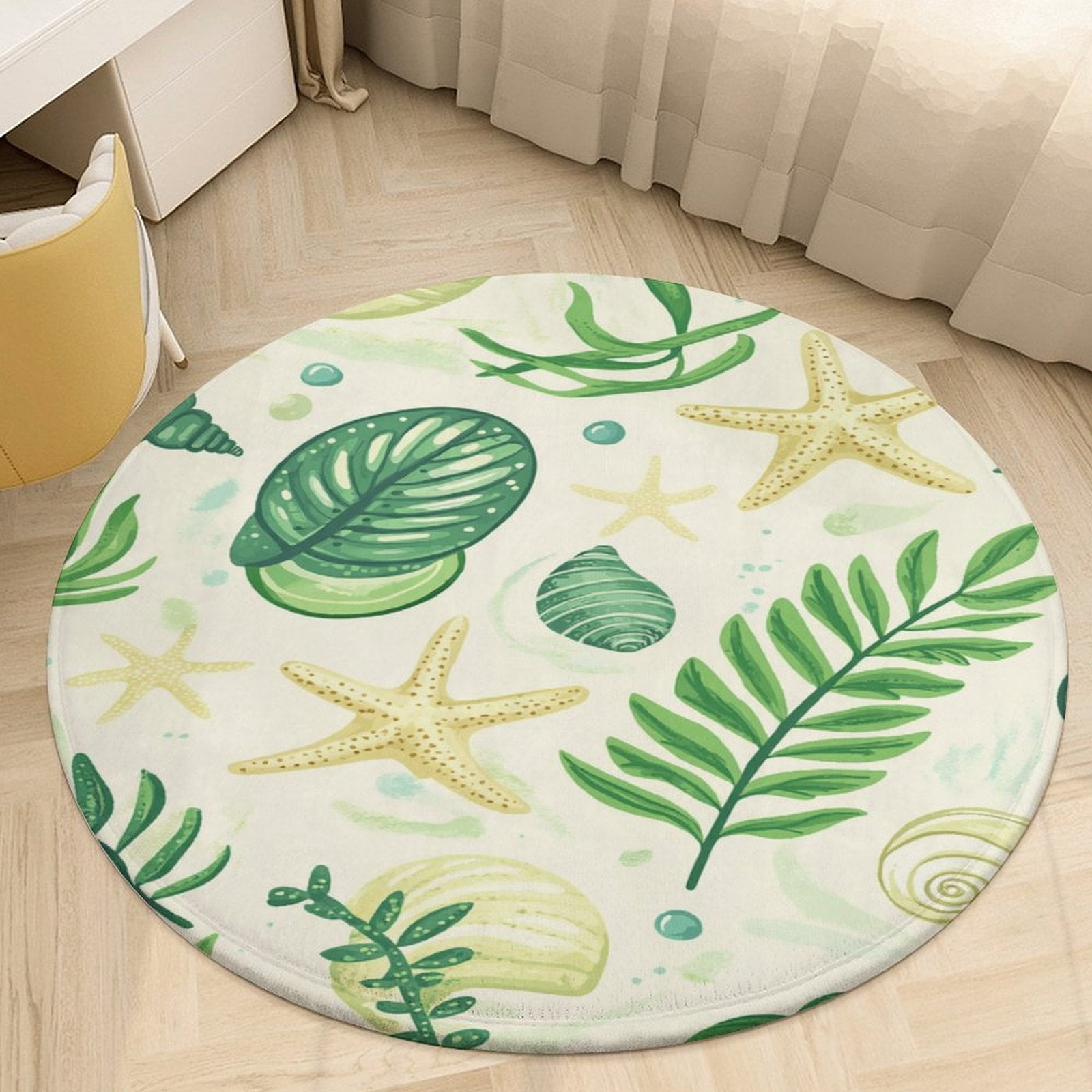 Conch Starfish Shell Round Area Rugs for Bedroom Living Room, 5FT Soft ...
