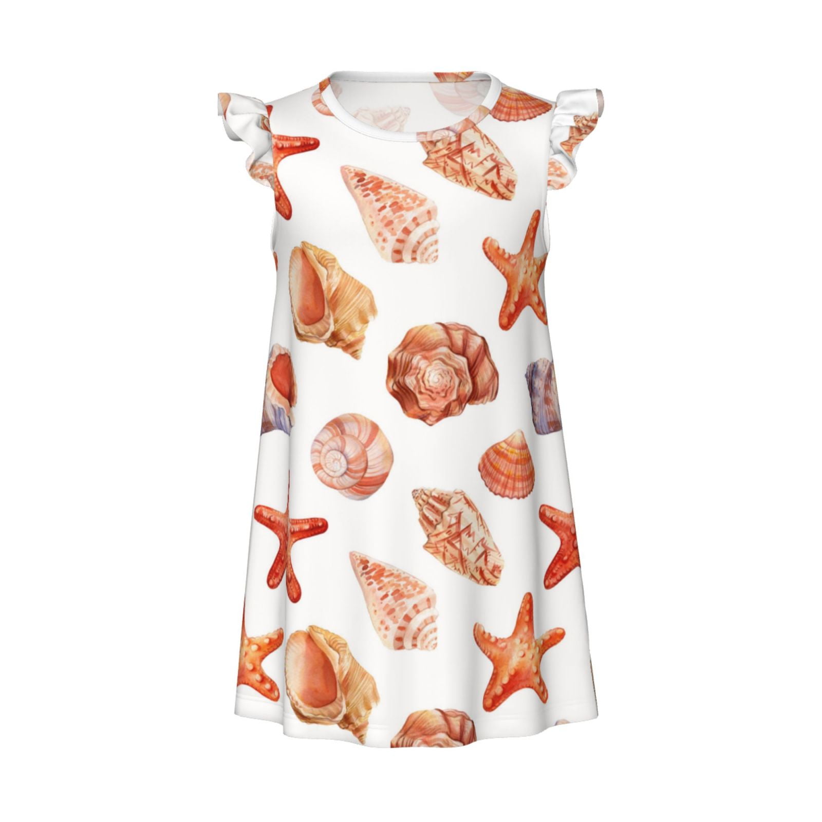 Conch Starfish Shells Girls Nightgowns, Toddler Girl Pajamas Nightgowns ...