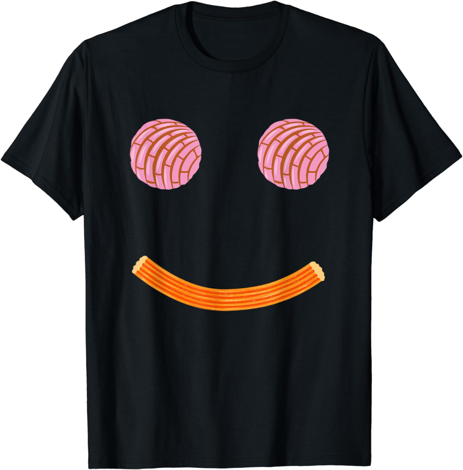 Concha Churro Happy Face Pan Dulce Feliz T-Shirt - Walmart.com