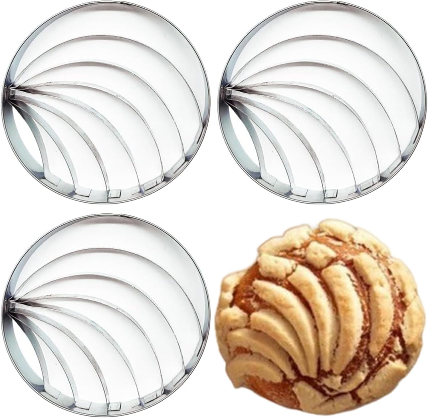 Concha Cutter Mexican Bread Mold: Stainless Steel Cookie Molds with 5 ...