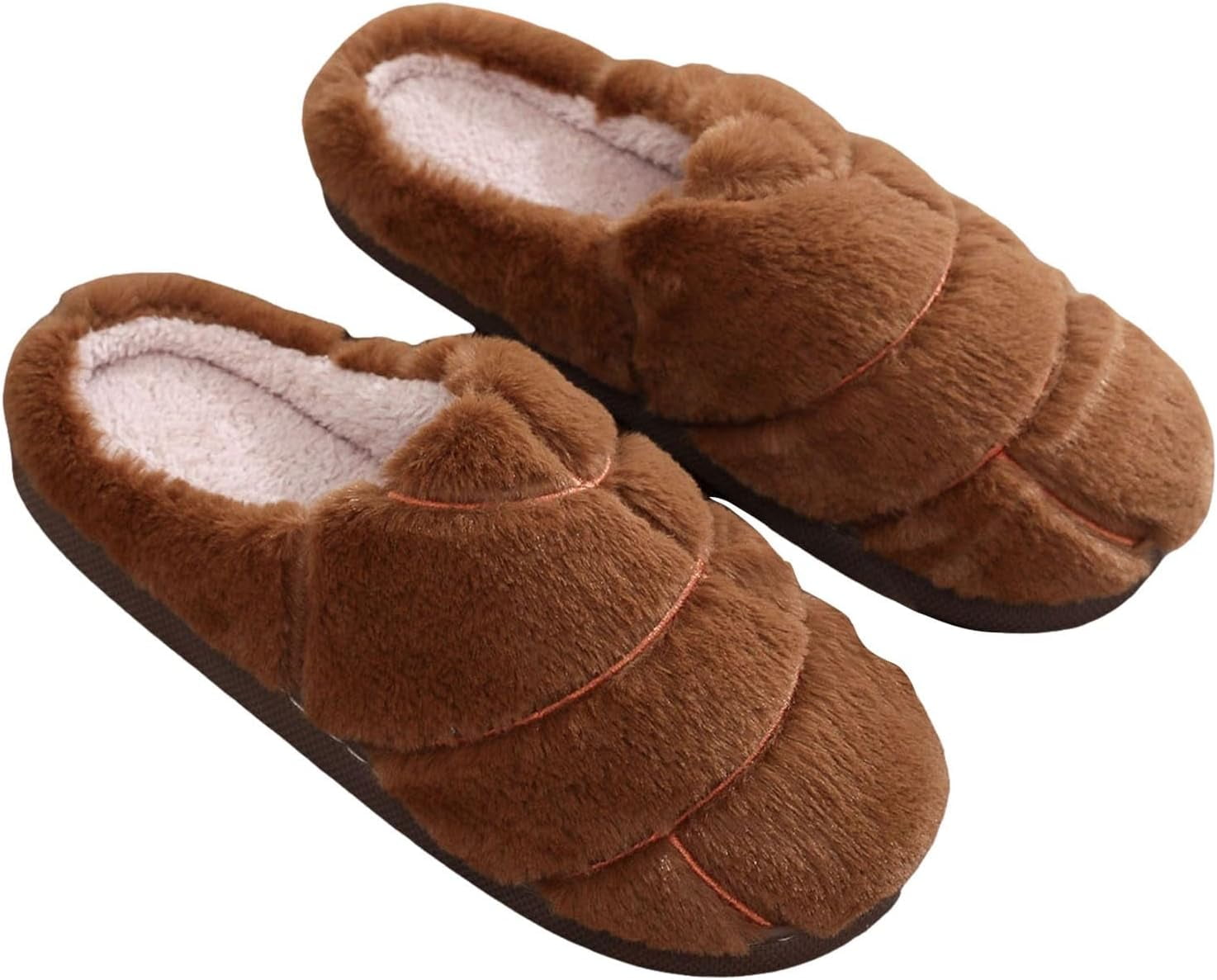 Concha Pantuflas Slippers, Soft Fluffy Plush House Slippers, Warm Bread ...