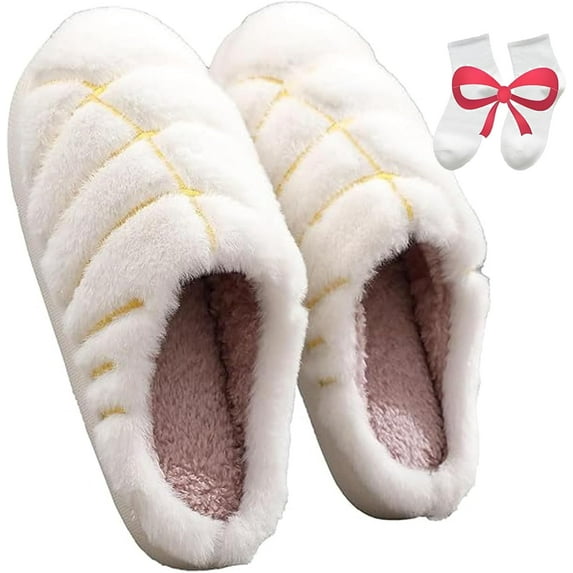 Concha Slippers for Women, Cozy Mexican Bread Pantuflas with Memory ...