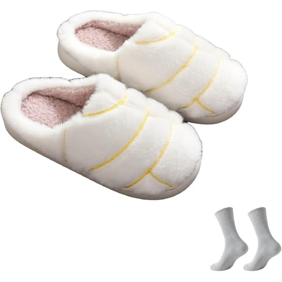 Concha Slippers for Women Men,Brown Pink White Hot Pink Bread Slippers ...