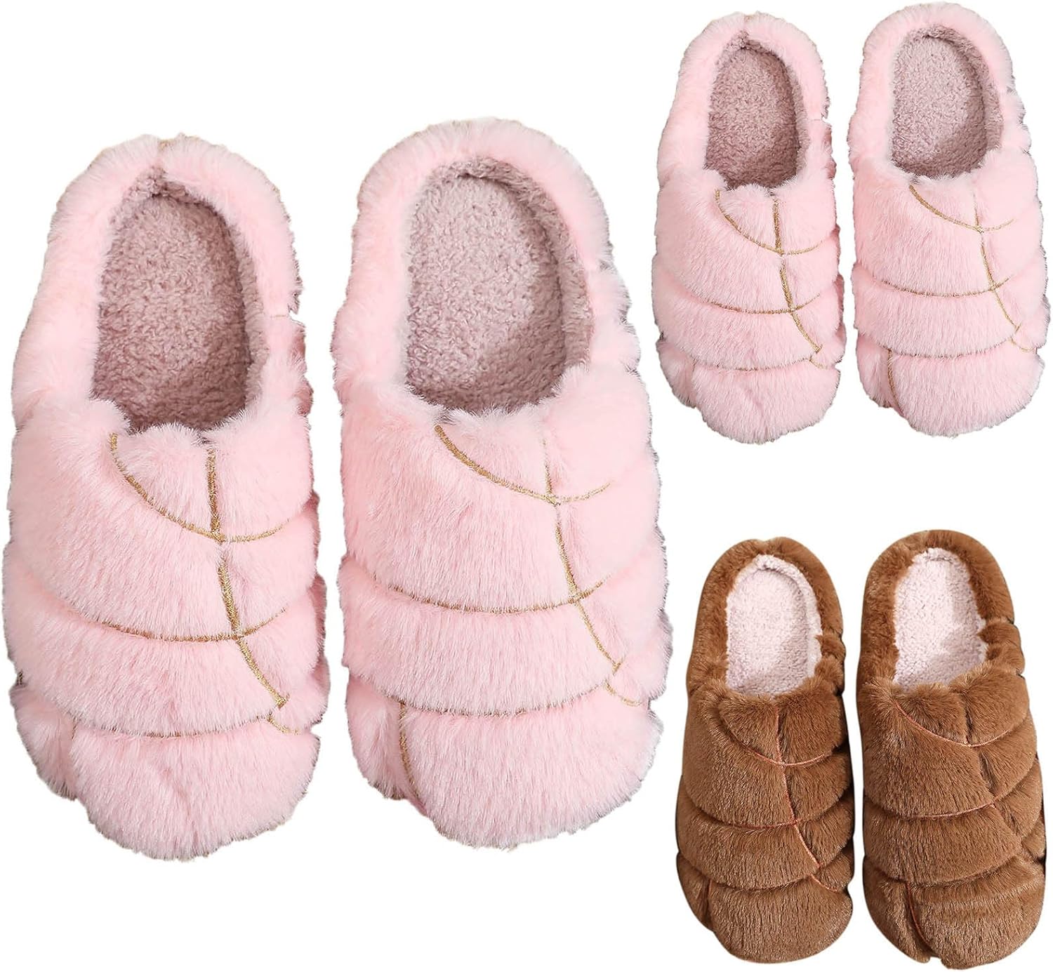 Concha Slippers for Women Men Concha Pantuflas Warm Soft Plush House ...
