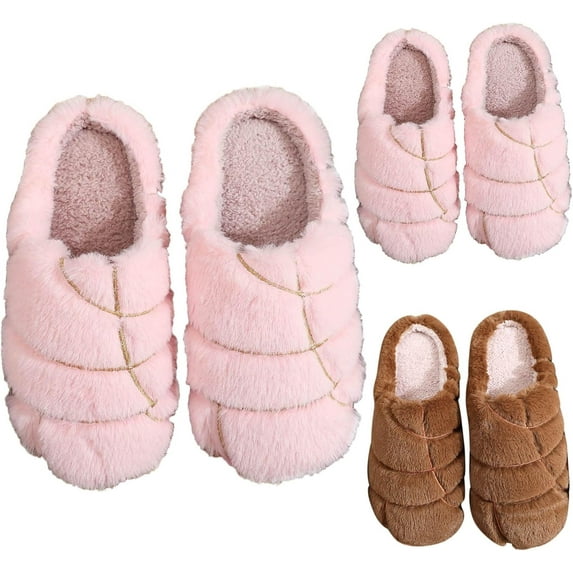 Concha Slippers for Women Men Concha Pantuflas Warm Soft Plush House ...