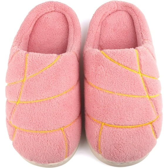 Concha Slippers for Women Men, House Pantuflas with Cozy Bread Design ...