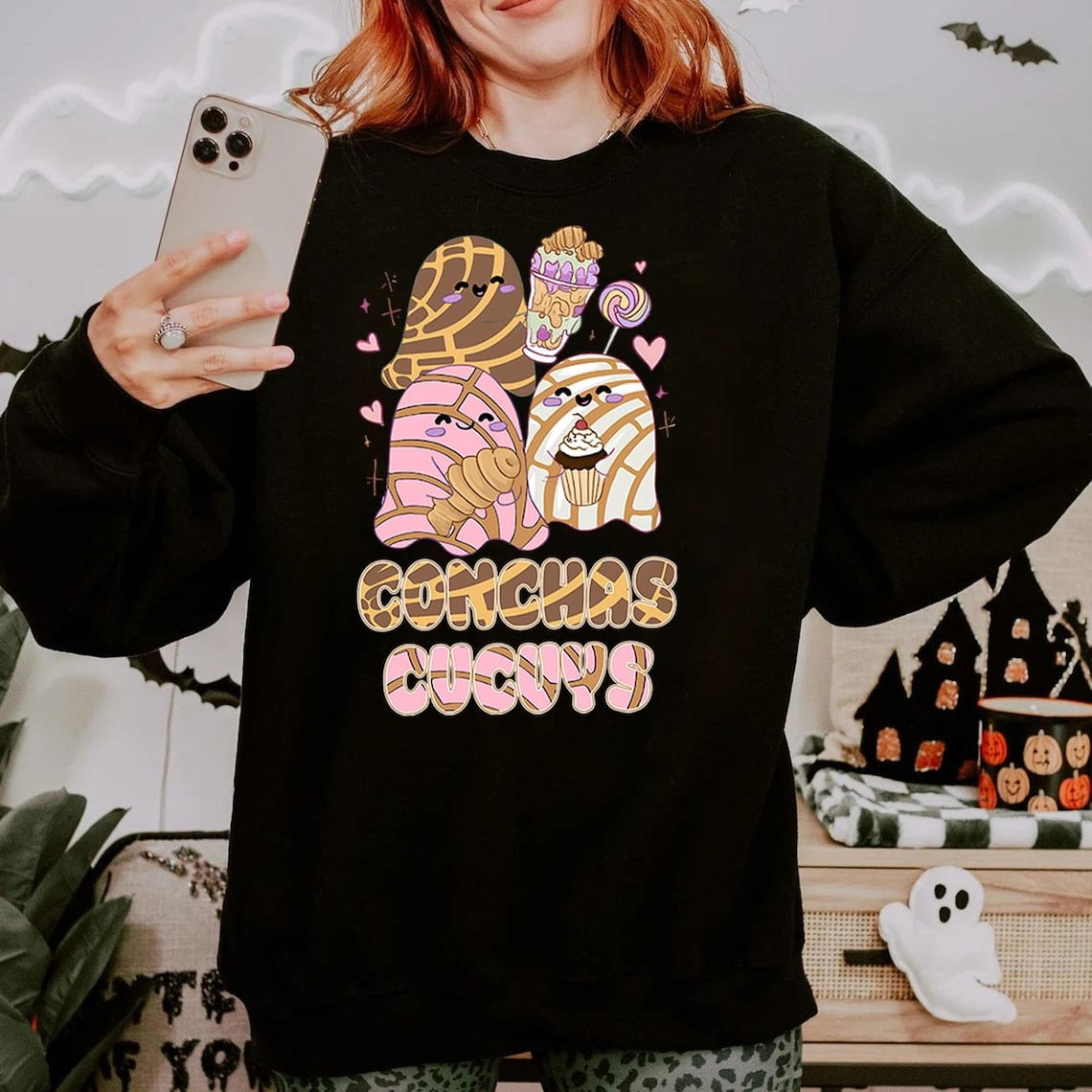 Conchas and Cucuys Sweatshirts, Spooky Conchas Shirts, Mexican Ghost ...