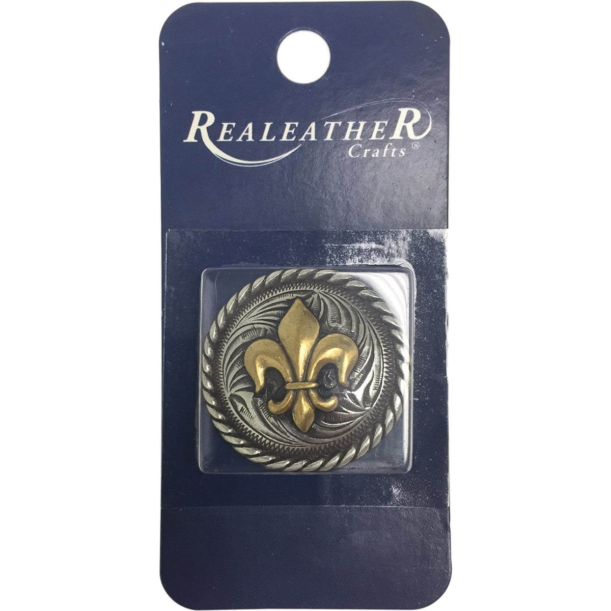 Concho Gold & Nickel Screwback 1.25"-Fleur De Lis, Pk 3, Realeather ...