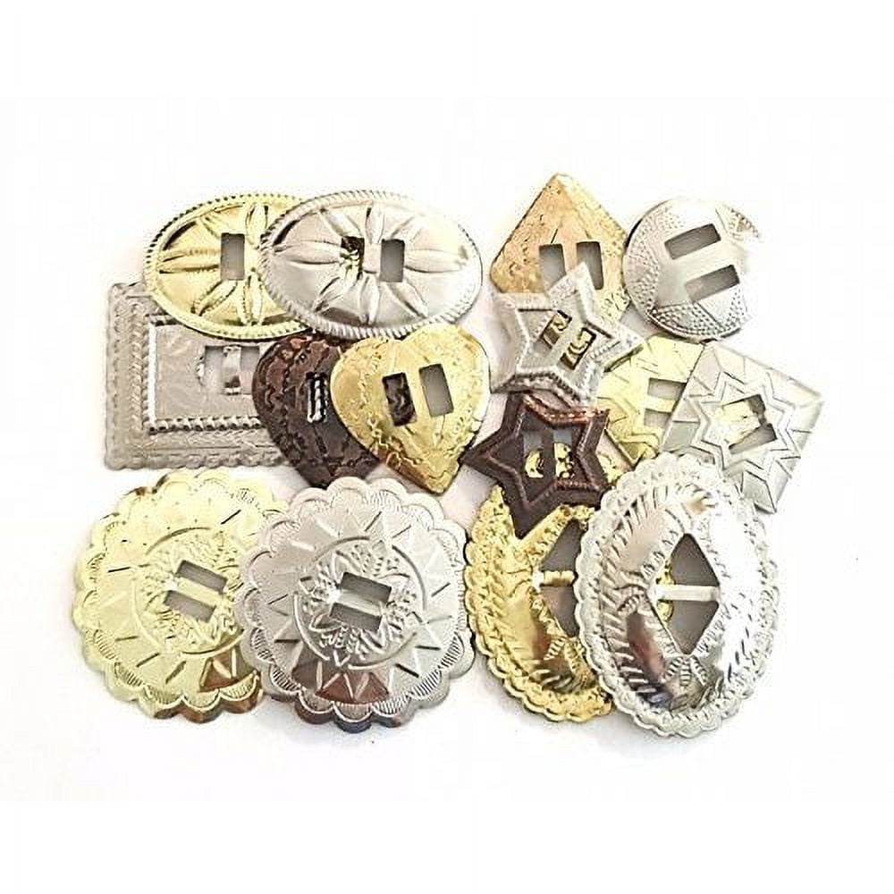 Conchos Grab Bag! Big Mixed Sizes Slotted 50 Pcs - Walmart.com