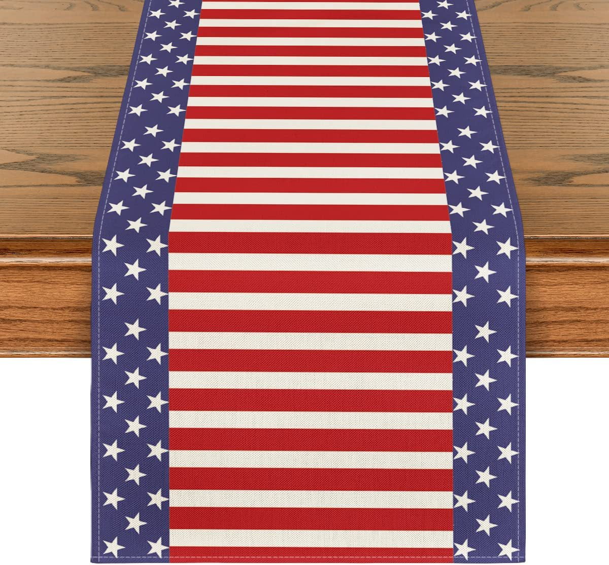 Concise Style Stripes Star Table Runner Independence Day 4th of July ...