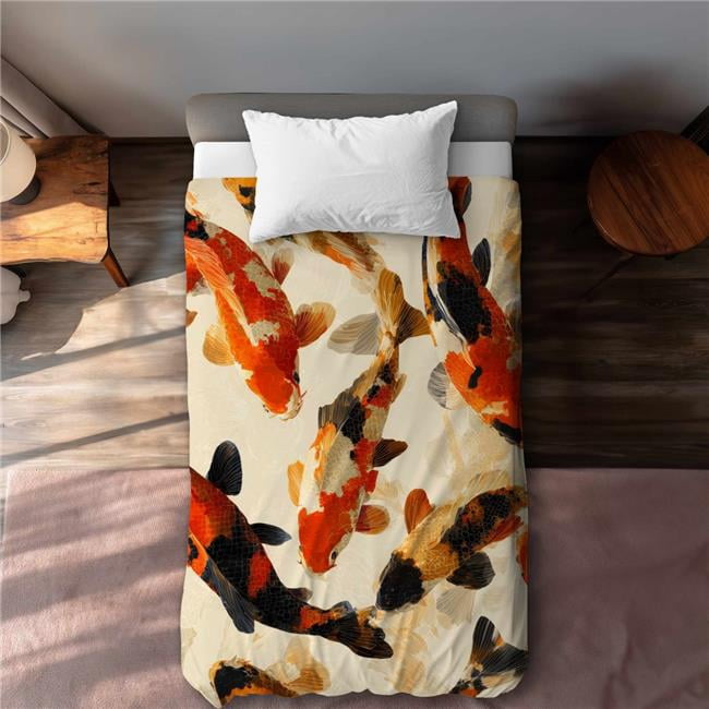 Concius Sales C1DCTXLW2KAVHA Koi Dance Flow Duvet Cover - Elegant Home ...