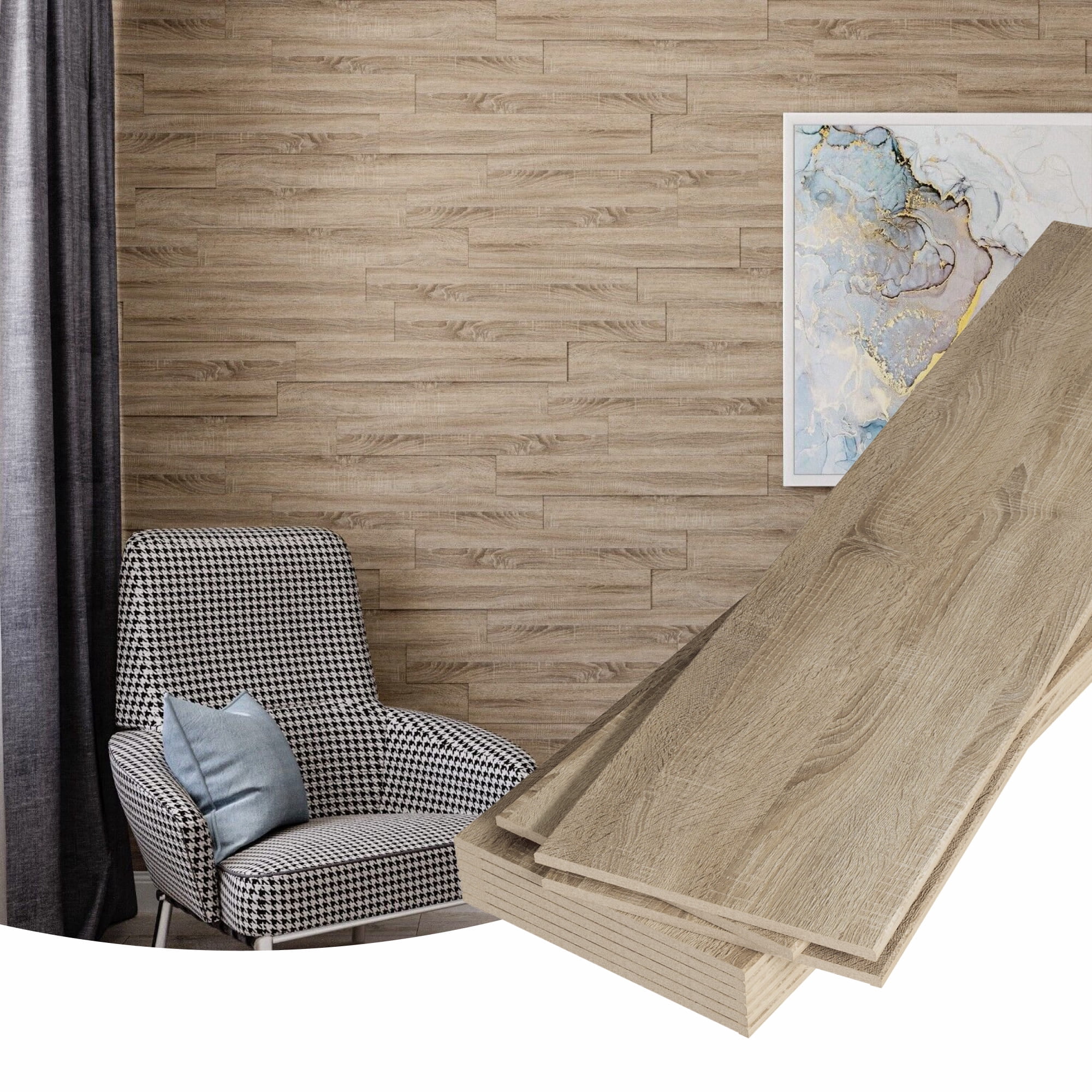 Concord 3D Wall Panels | Accent Wall Panels - Beige Oak | MDF Slat ...