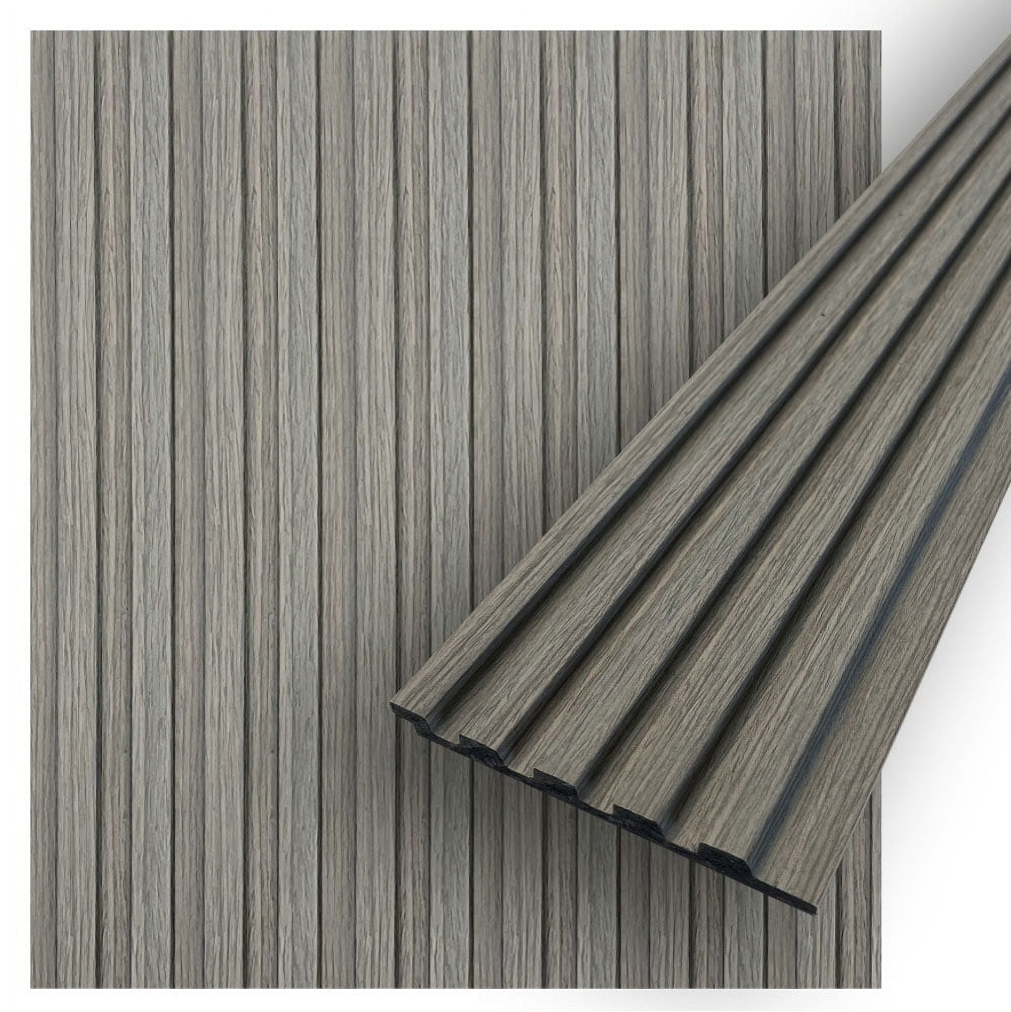 Concord 3D Wall Panels | Faux Wood Slat Wall Panel - Grey | Waterproof ...