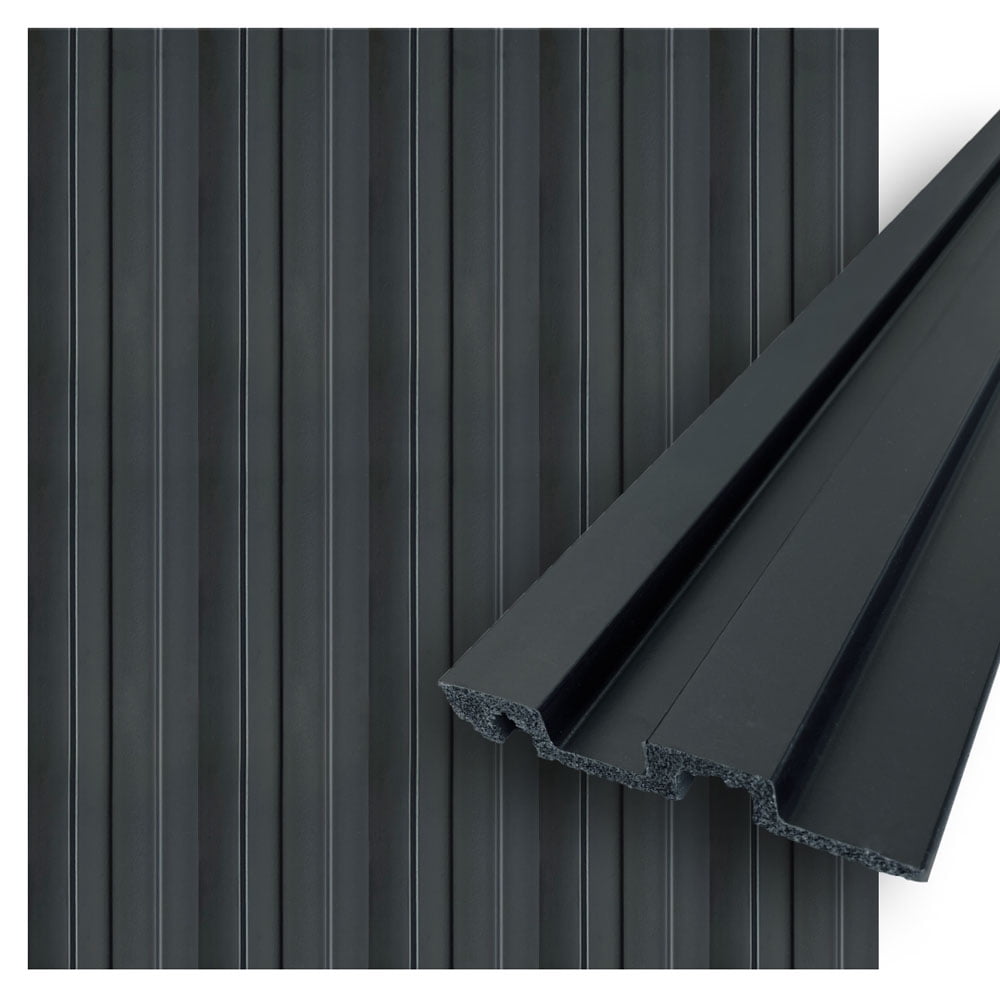 Concord 3D Wall Panels | PVC Wall Panels - Black | Waterproof Slat ...