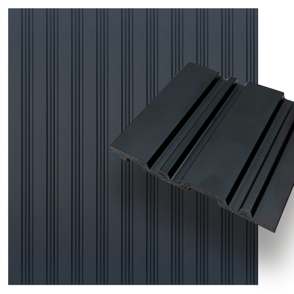 Concord Panels | Sample| Faux Wood Slat - Black | Waterproof Slat Panel ...