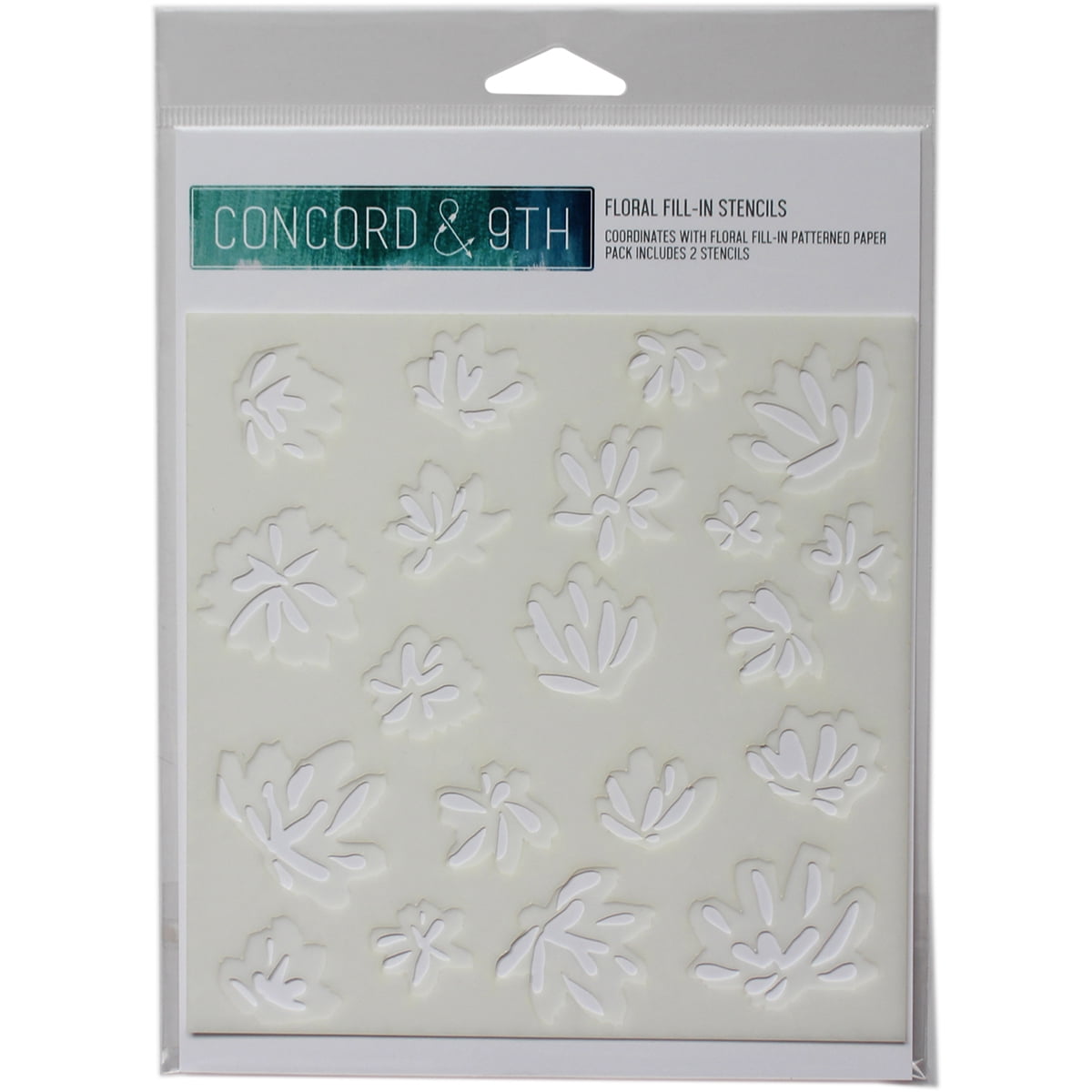 Concord & 9th 6"X6" Stencils 2/Pkg-Floral Fill-In - Walmart.com