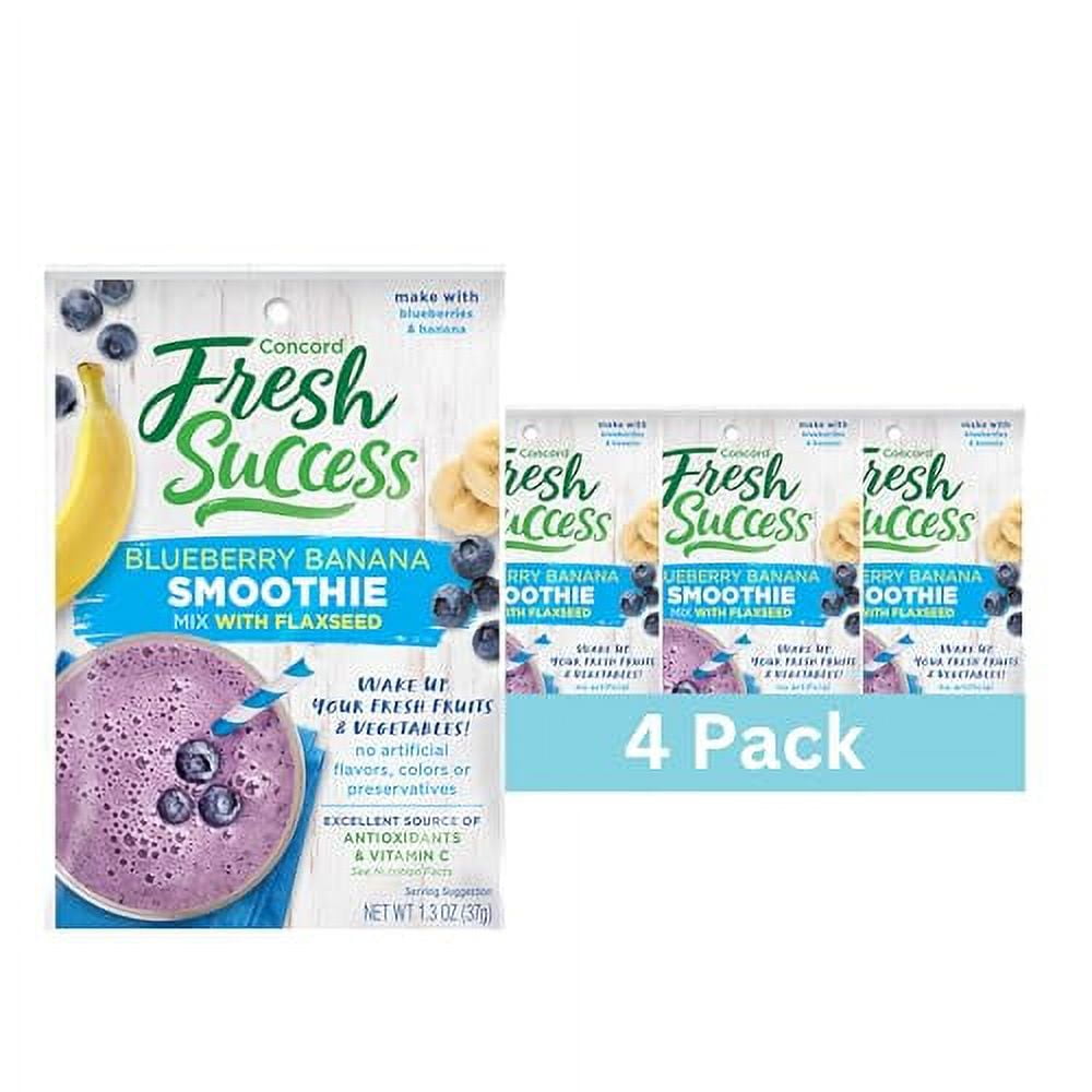 Concord Blueberry & Banana Smoothie Mix with Flaxseed (4 Pack) 1.3 oz ...