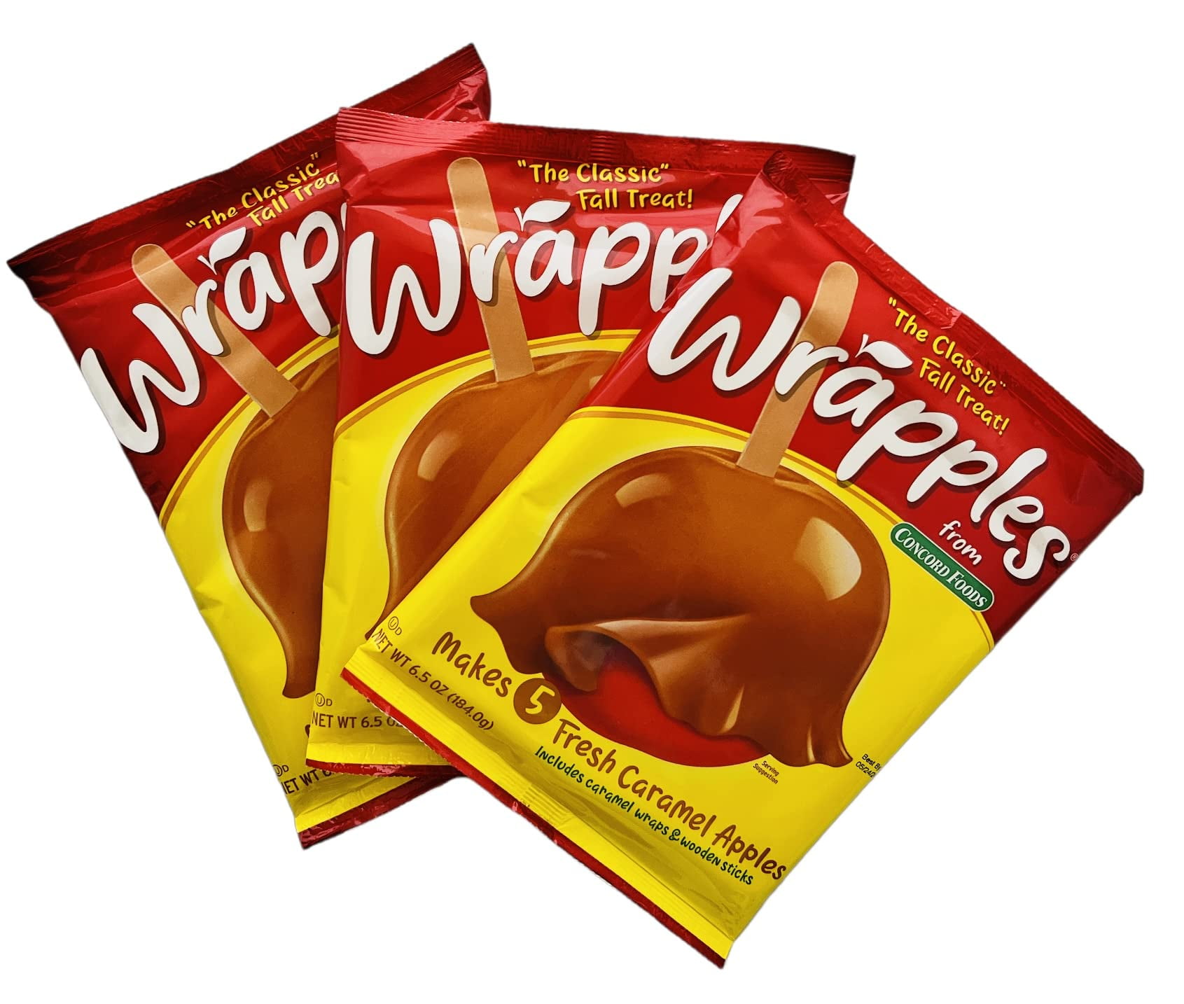 Concord Caramel Apple Wrap 6.05 oz Package 3 Pack - Makes 15 Fresh ...