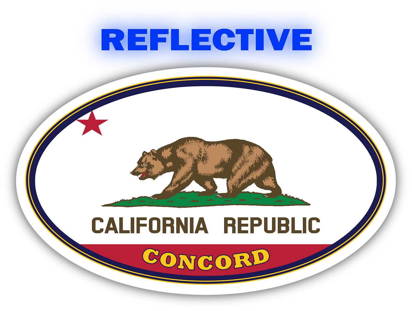 Concord City California State Flag | CA Flag Contra Costa County Oval ...