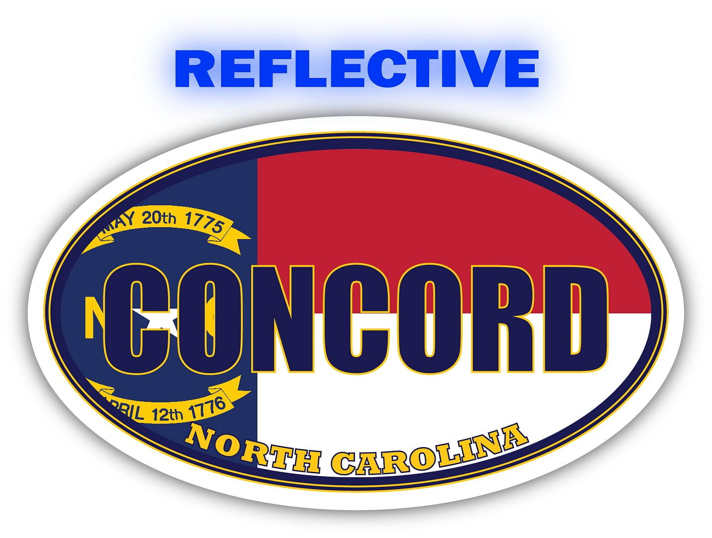 Concord City North Carolina State Flag | NC Flag Cabarrus County Oval ...