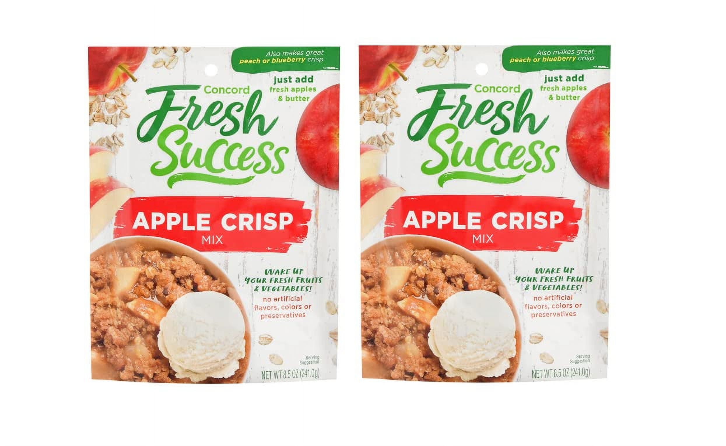 Concord Foods Apple Crisp Mix 8.5 oz Bag - 2 Pack - Great topping for ...