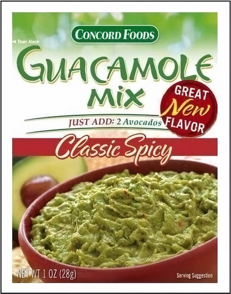 Concord Foods Guacamole Mix, Classic Spicy 1oz Packet (Pack of 24 ...