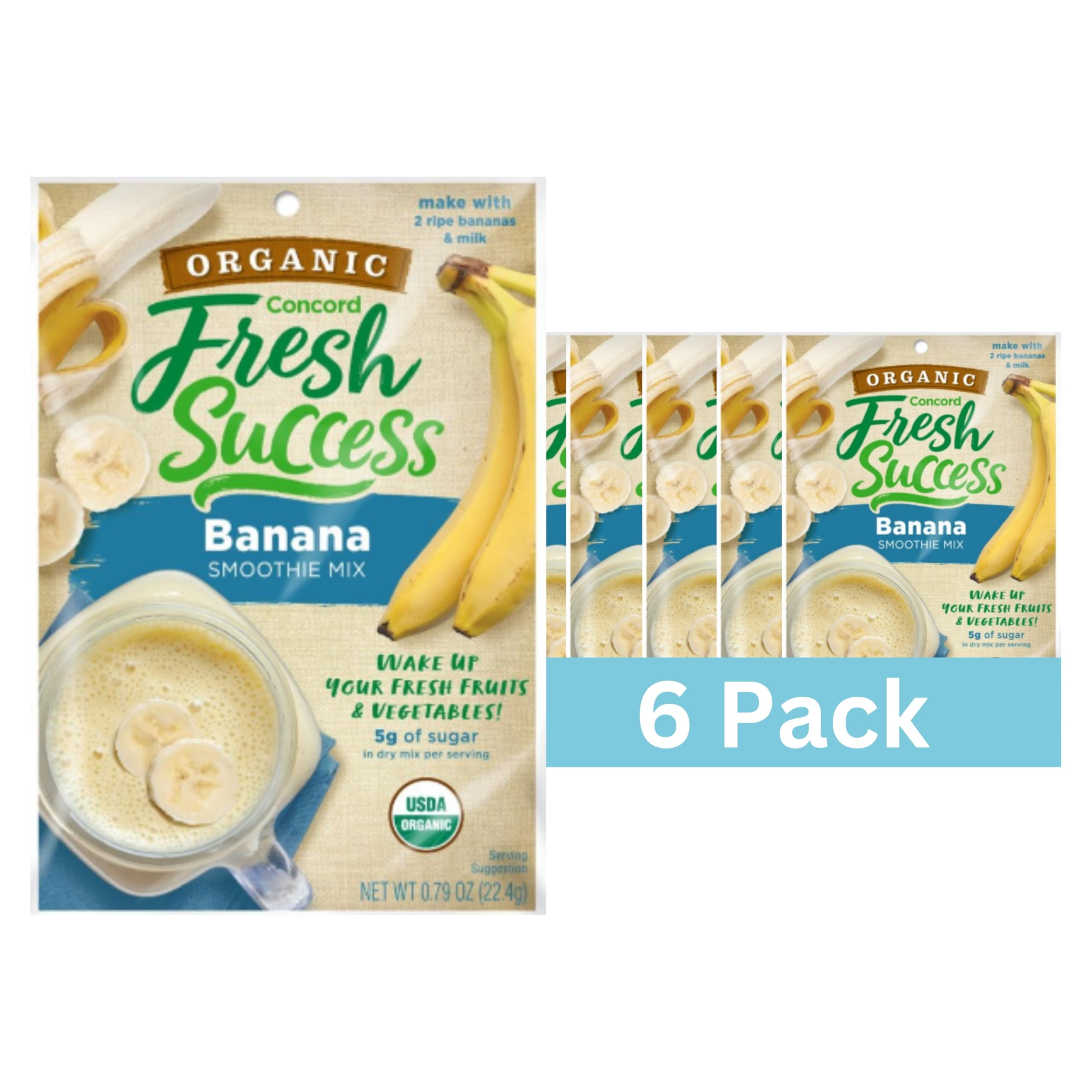 Concord Foods Organic Banana Smoothie Mix BSL1 Creamy & Delicious ...