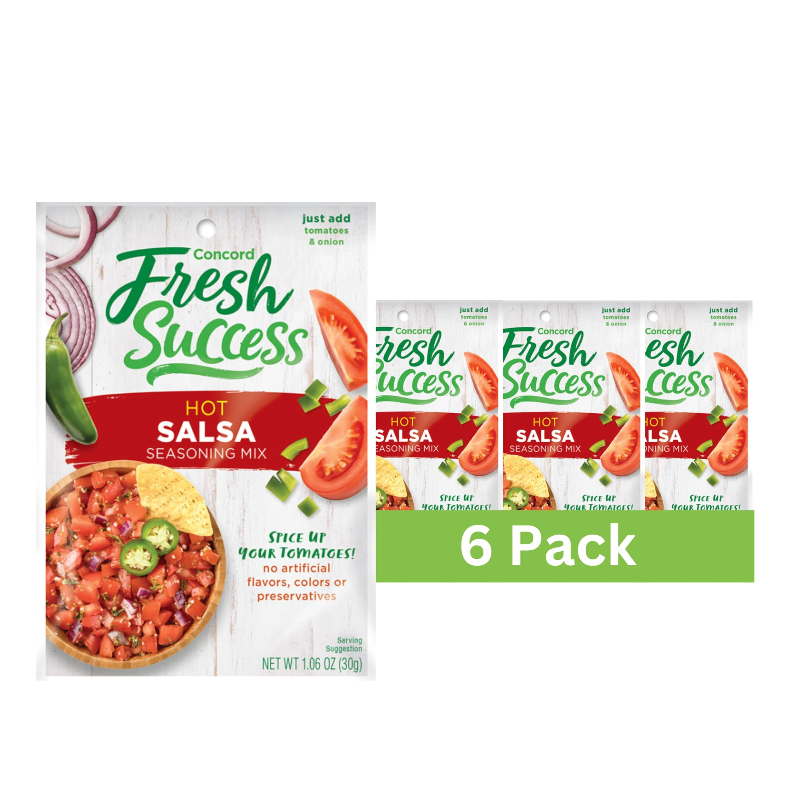 Concord Foods, Salsa Mix, Hot, 1.06oz Packet (Pack of 6) - Walmart.com