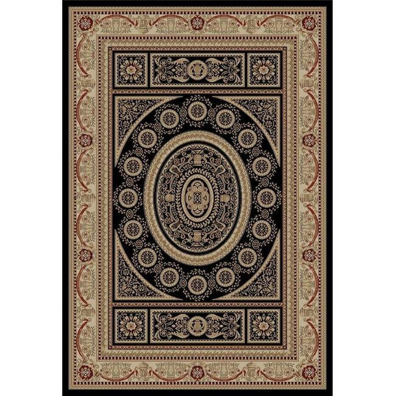 Concord Global 44134 3 ft. 11 in. x 5 ft. 7 in. Jewel Aubusson - Black ...